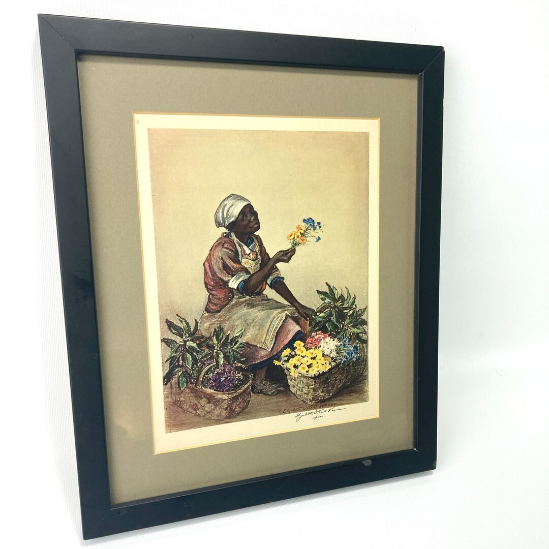 Elizabeth O'neill Verner Flower Seller Framed, Signed Print - Etsy
