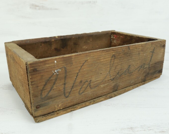 Small Vintage Rustic Wooden Box Crate - Etsy