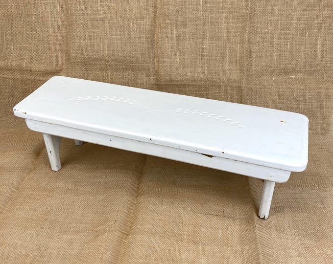 Vintage Long Footstool - Farmhouse Stool - Plant Riser Stand - Etsy