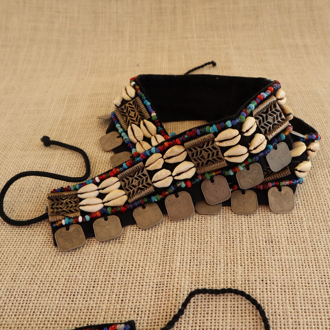 Native American Belt Decorative Sea Shell Belt and Bracelet - Etsy