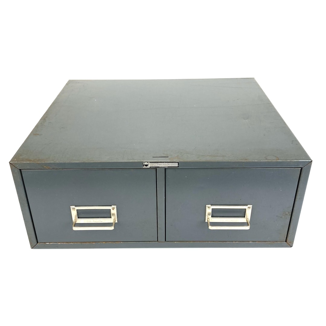 Vintage 1970's Steelmaster Two Drawer Card File Cabinet - Etsy