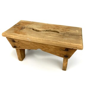Vintage Rustic Primitive Footstool - Farmhouse Stool - Lightly ...
