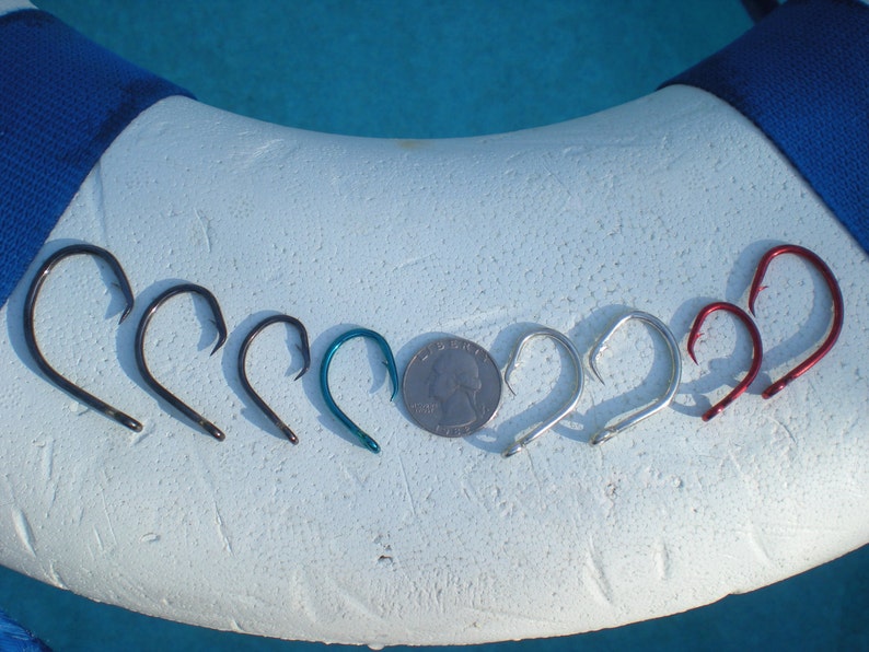 The REAL Fish HOOK HEART Necklace Purple on Silver Hooks | Etsy