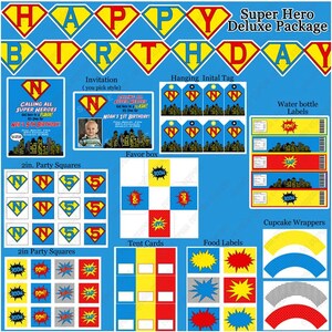 Superhero Polka Dot Print 11 Balloons Birthday Party - Etsy