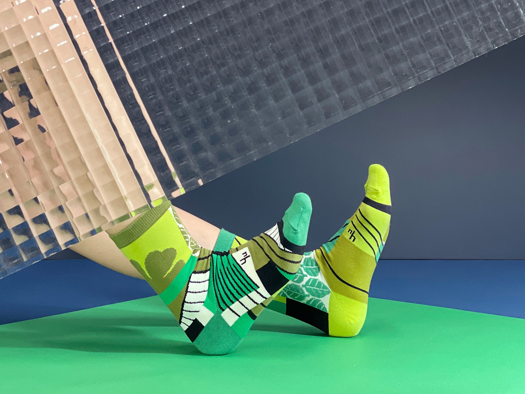 Clover Collage Green Unisex Crew Socks Mismatched Socks - Etsy