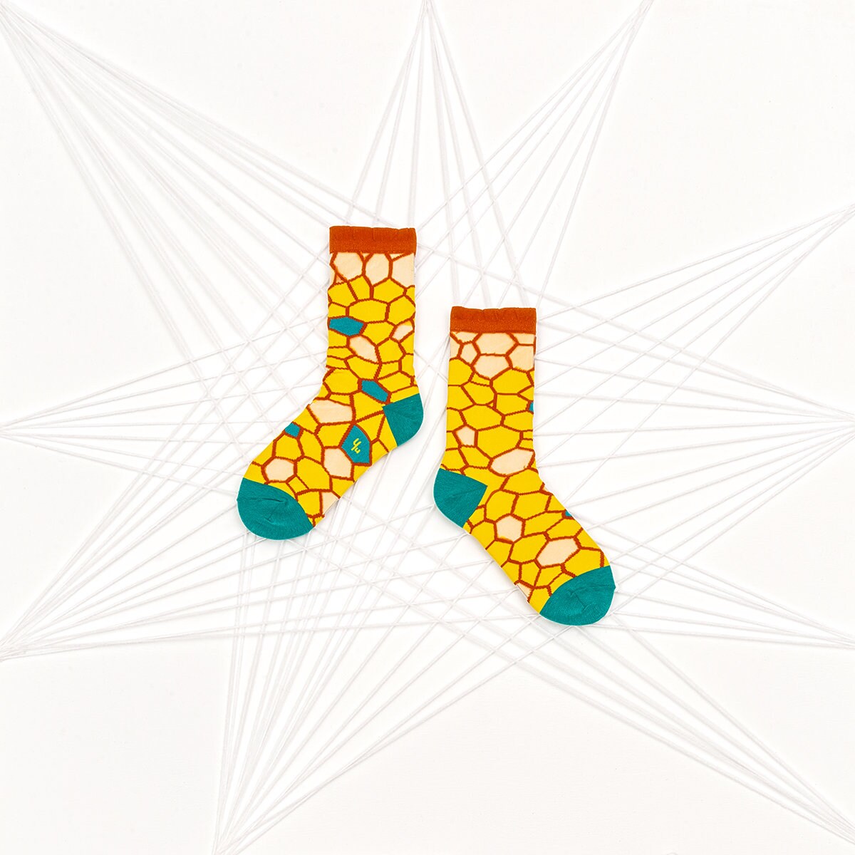 Honeycomb Yellow Transparent Sheer Socks See-through Socks Womens Socks ...