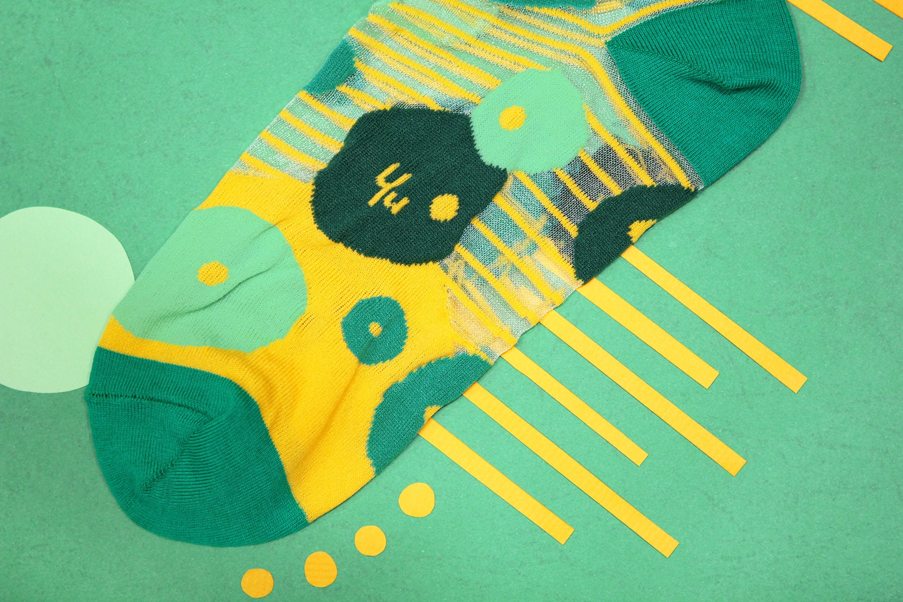 Coin Plant Yellow Transparent Sheer Socks See-through Socks Womens ...