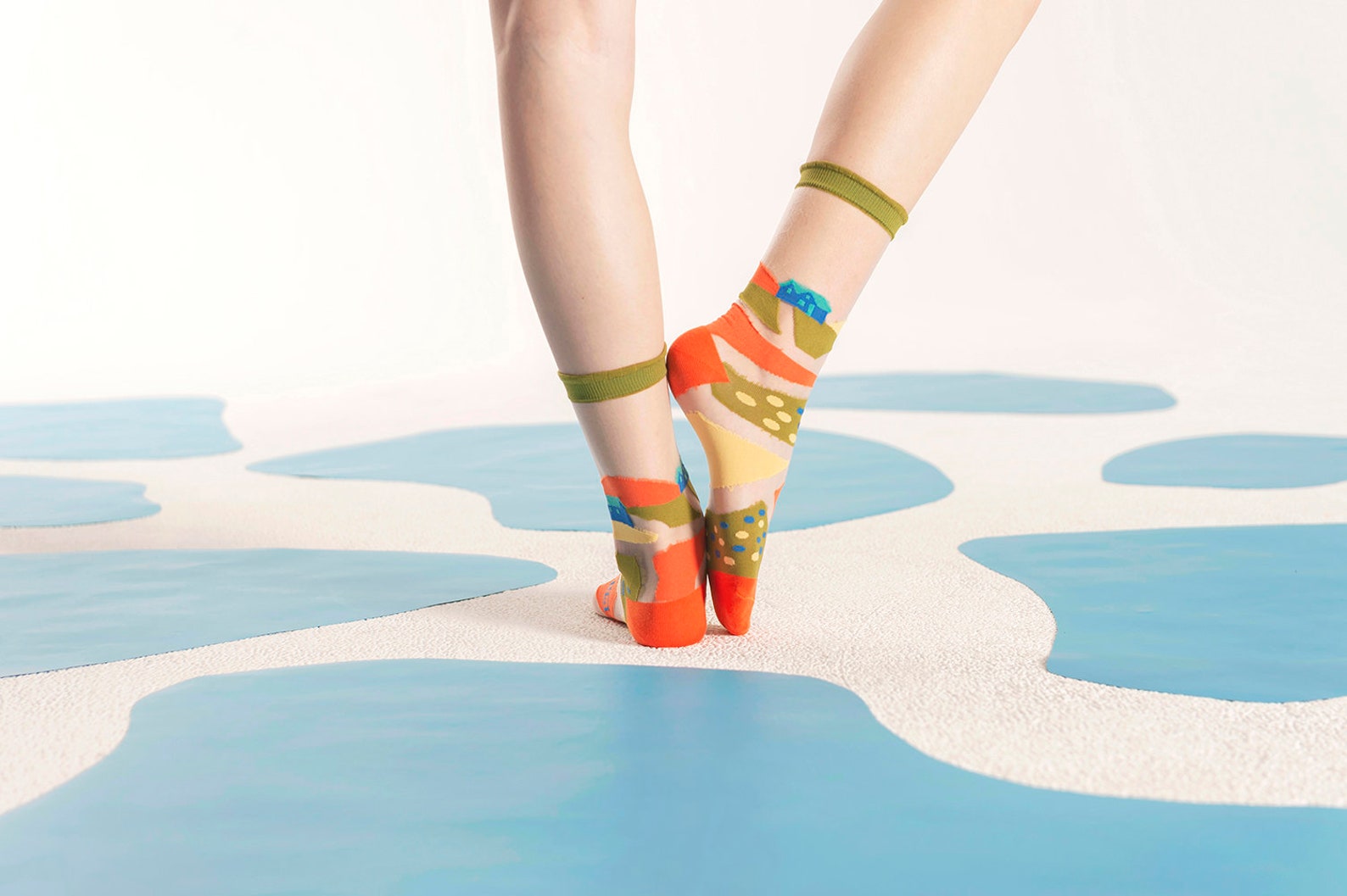 Wild Fields Olive Transparent Sheer Socks | See-through Socks | Womens ...