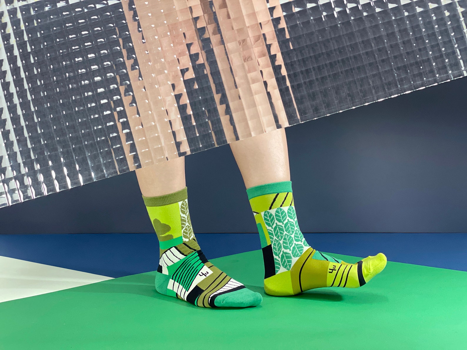 Clover Collage Green Unisex Crew Socks | Mismatched Socks | Colorful ...