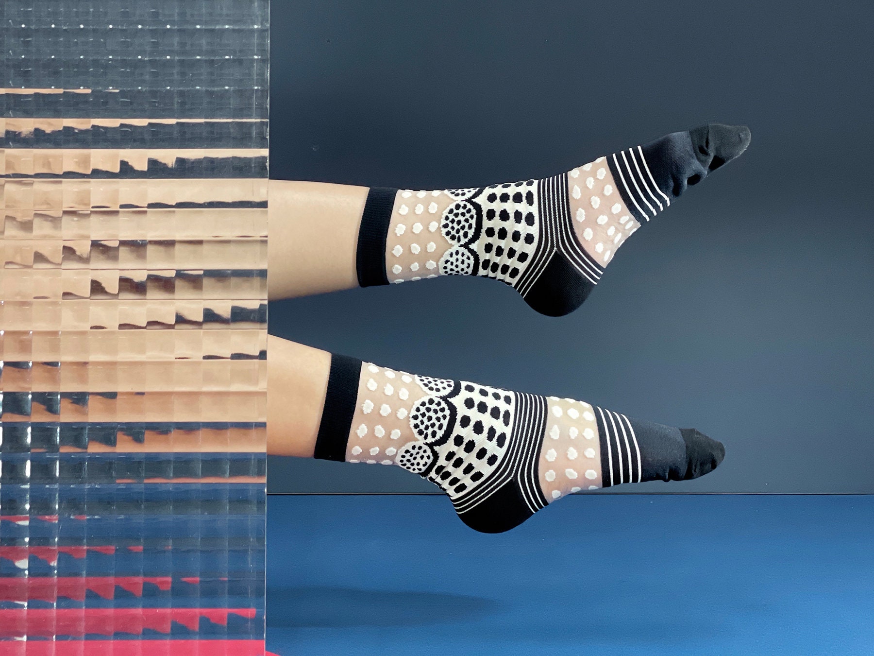 Punch Card Black See Through Socks Transparent Socks Sheer Socks Women ...