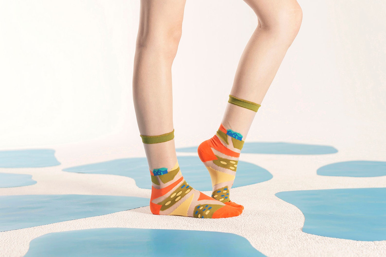 Wild Fields Olive Transparent Sheer Socks | See-through Socks | Womens ...