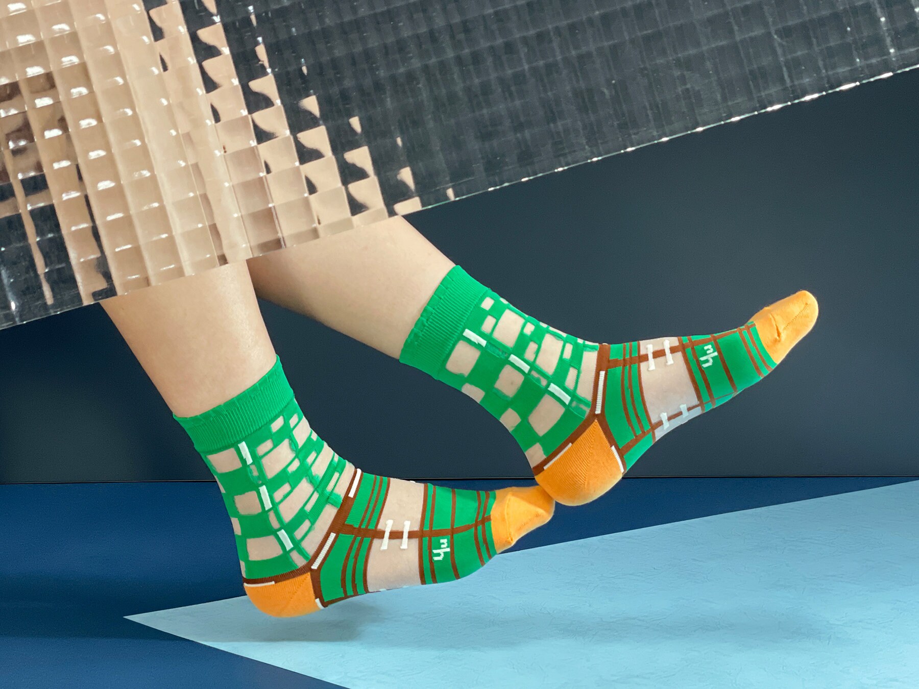 Checkerboard Green See Through Socks Transparent Socks Sheer Socks ...