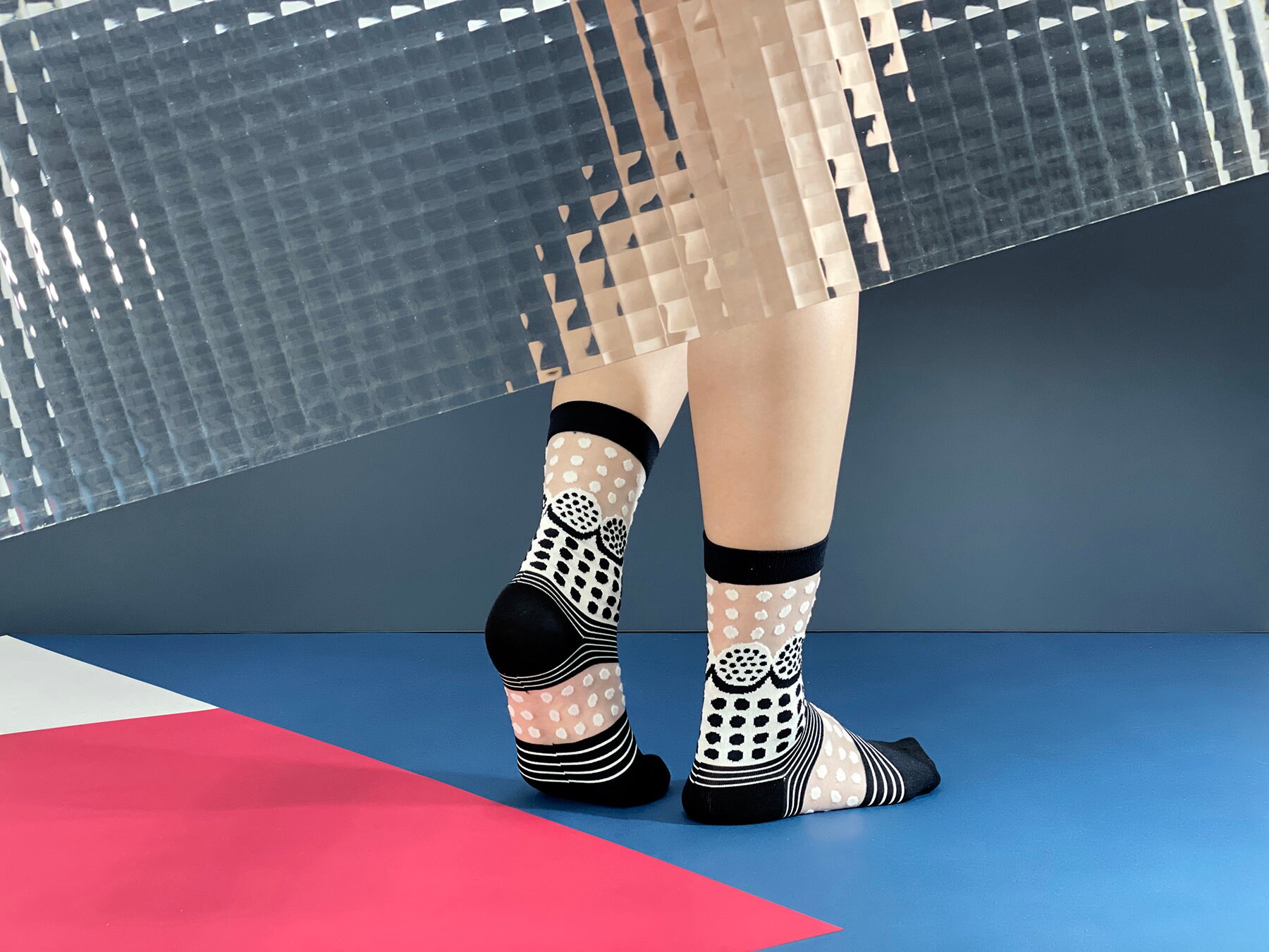 Punch Card Black See Through Socks Transparent Socks Sheer Socks Women ...