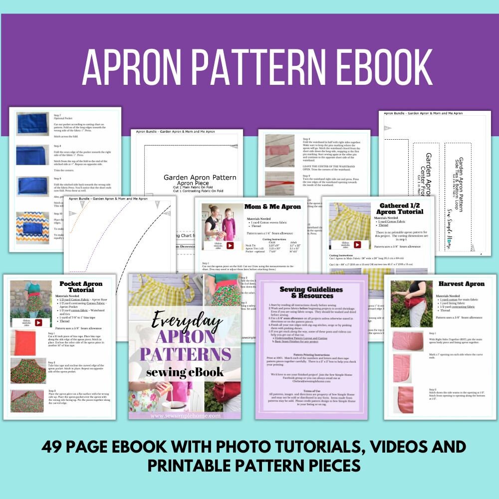 Everyday Apron Patterns Sewing Ebook - Etsy