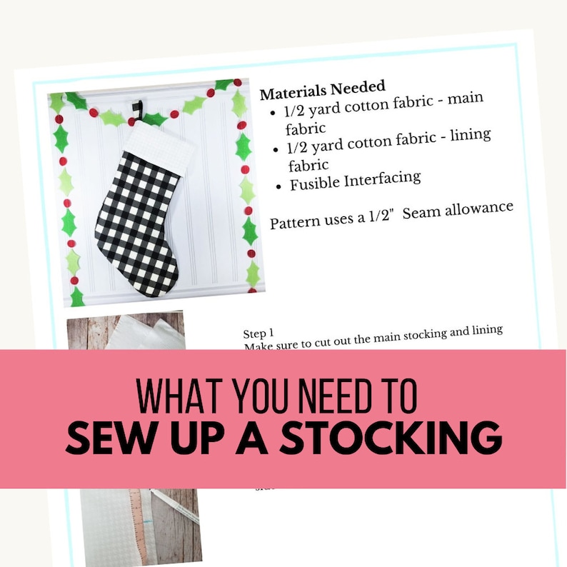 Christmas Stocking Sewing Pattern: Holiday DIY Craft (PDF Pattern) - Etsy