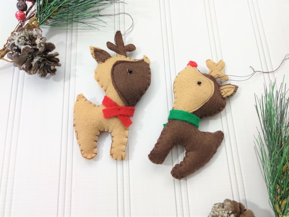 Reindeer Felt Ornament Sewing Pattern Christmas Ornament - Etsy