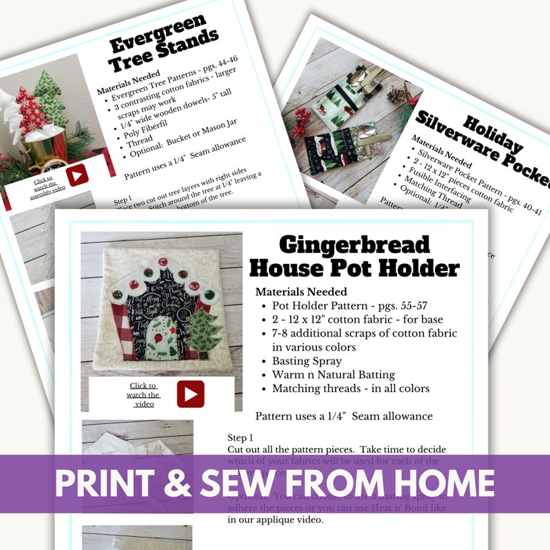 Holiday Sewing Projects Ebook: Christmas Patterns & Tutorials (PDF) - Etsy