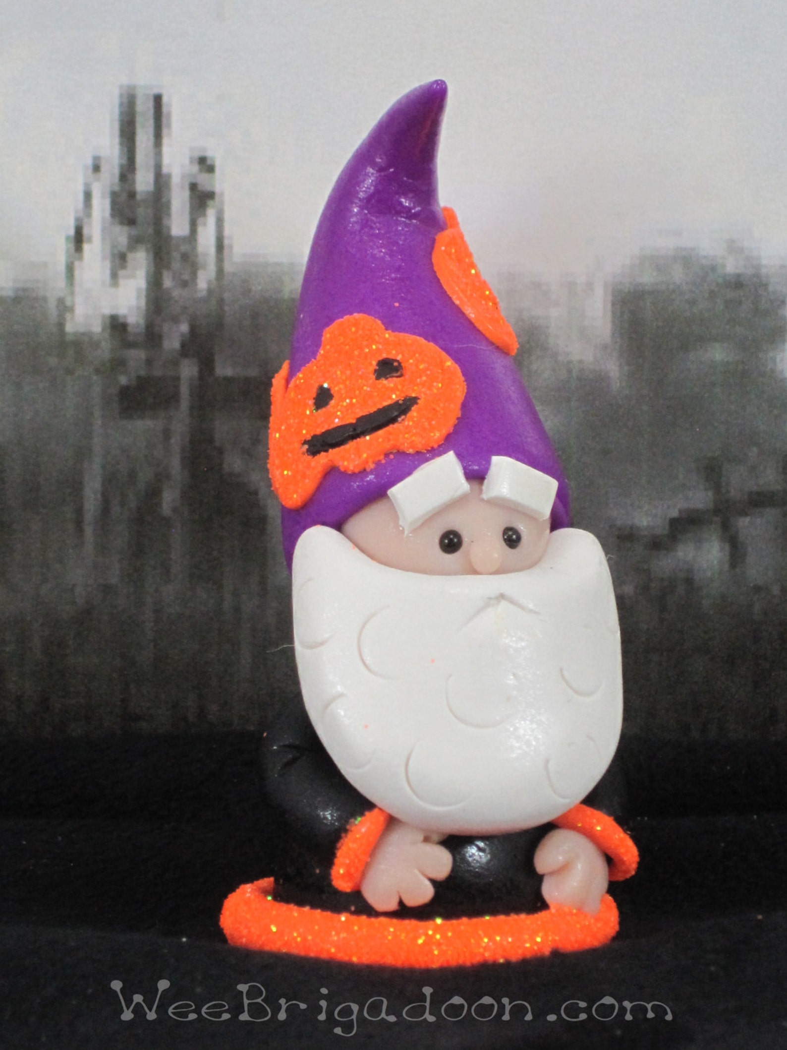 Halloween Gnome for Fairy Gardens OOAK Cake Topper Ornament - Etsy
