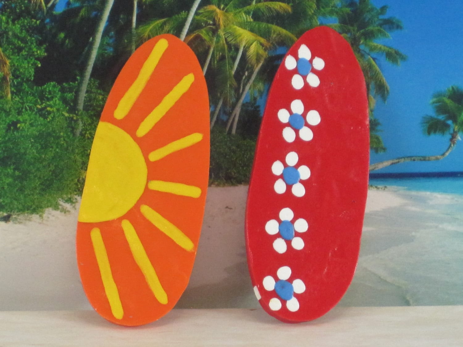Surf Board for Fairy Garden OOAK Custom Miniature Polymer Clay - Etsy