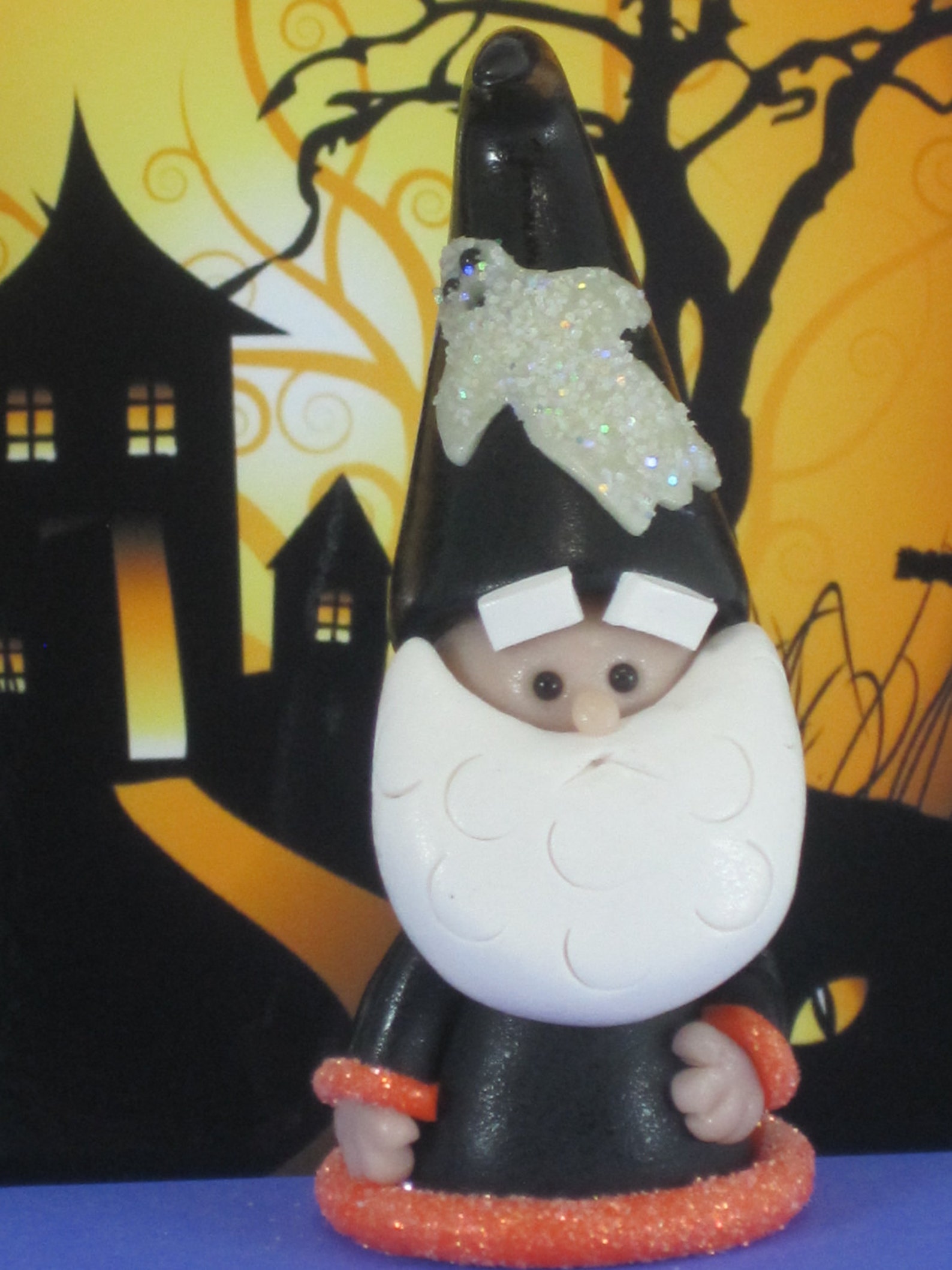 Halloween Gnome for Fairy Gardens OOAK Cake Topper Ornament - Etsy