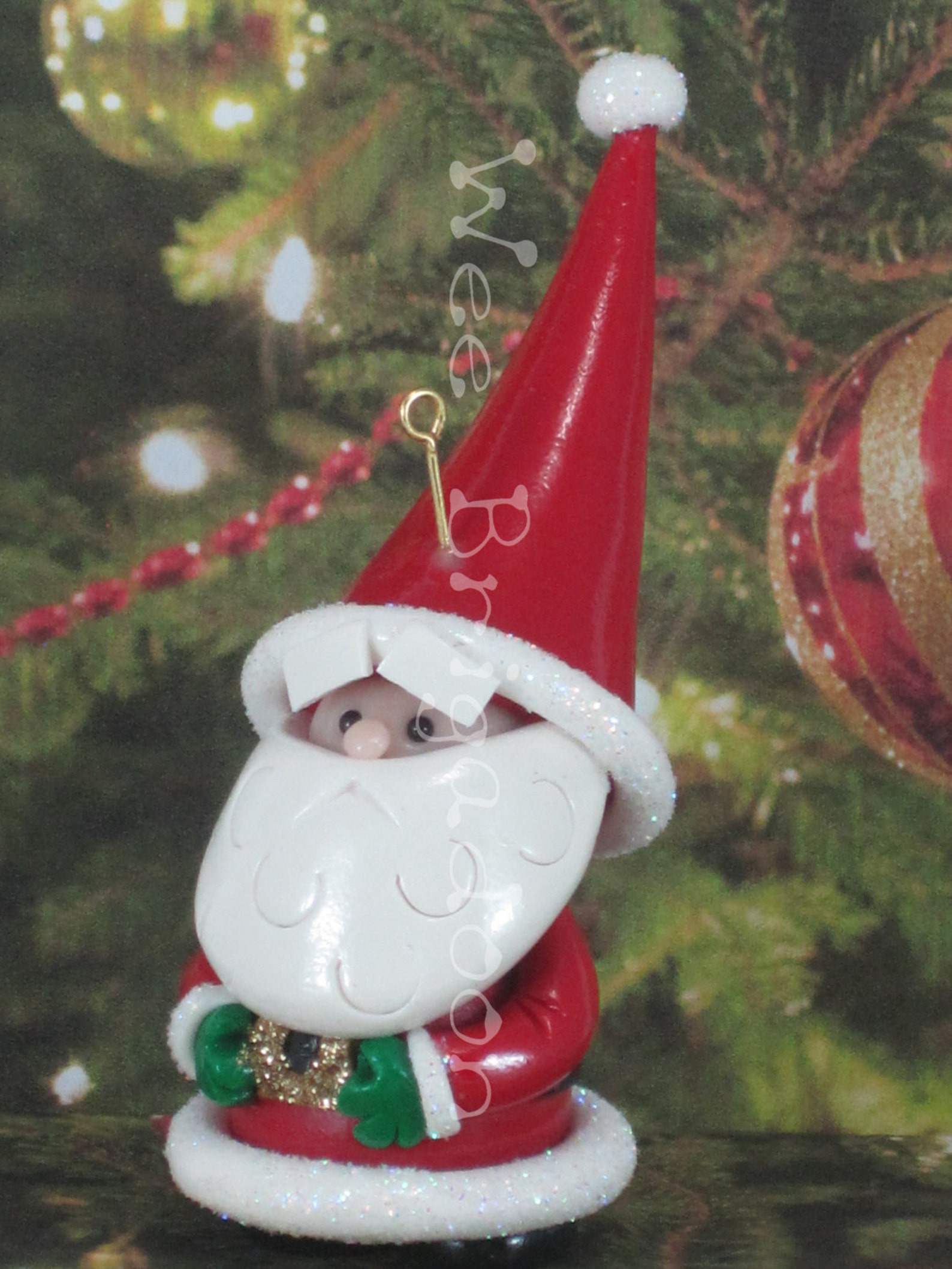 Wee Santa Claus Christmas Ornament OOAK Handmade - Etsy