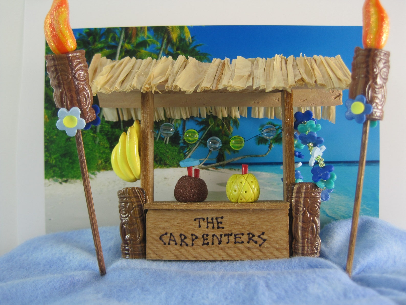 Tiki Bar for Tropical Fairy Garden or Cake Topper OOAK Handmade ...