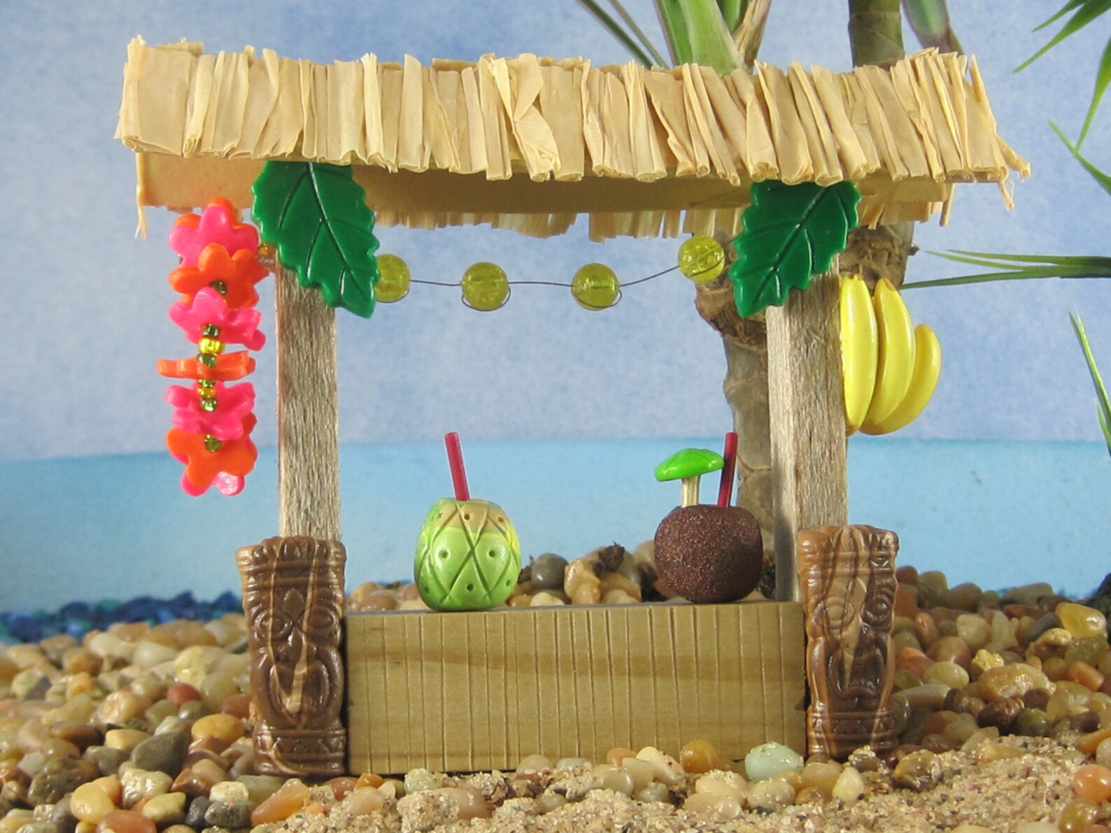 Tiki Bar for Tropical Fairy Garden or Cake Topper OOAK Handmade ...