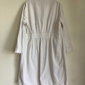 L 50s White Cotton Canvas Lab Coat With Chainstitch Name Paint ...