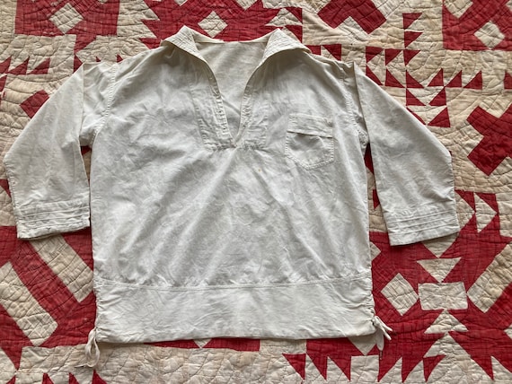 Medium 1910s WWI US NAVY Shirt White Cotton Sailor Middy Lace - Etsy