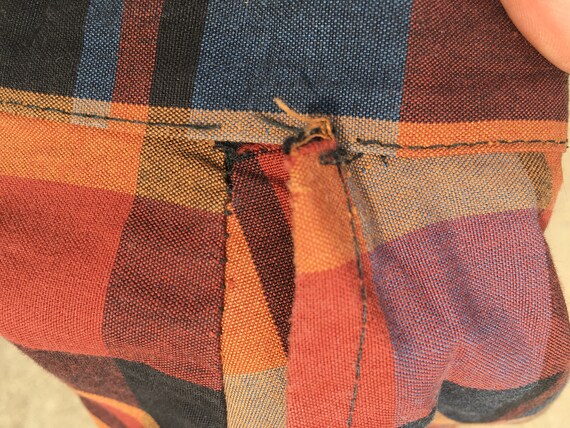 50s Side Zip Plaid Cotton Clam Diggers High Waist Fal… - Gem