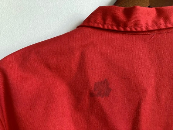 70s Two Pocket Work Jacket Mechanics Jacket Red Gas S… - Gem