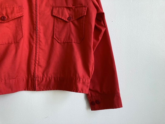 70s Two Pocket Work Jacket Mechanics Jacket Red Gas S… - Gem