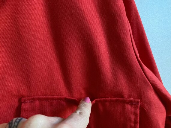 70s Two Pocket Work Jacket Mechanics Jacket Red Gas S… - Gem