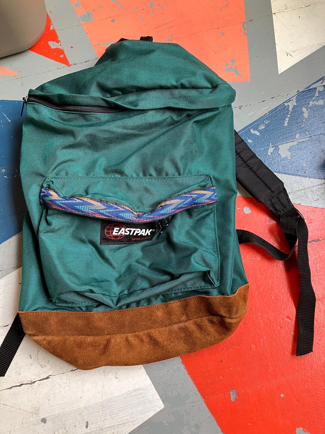90s Eastpak Leather Bottom Backpack Day Pack Made in USA Super Pak 90s ...