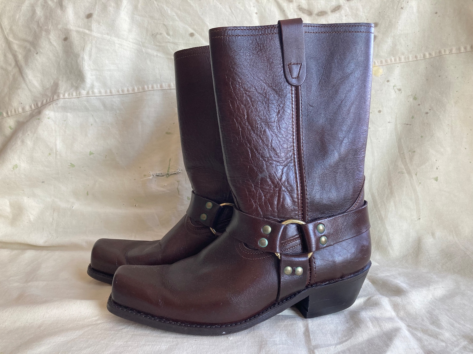 1970s 11 EE Brown Leather Engineer Boots Wide Motorcycle - Etsy