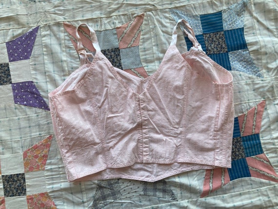 XL 1950s Corset Bra Blush Pink 50s - Gem