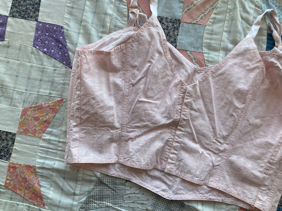 XL 1950s Corset Bra Blush Pink 50s - Gem