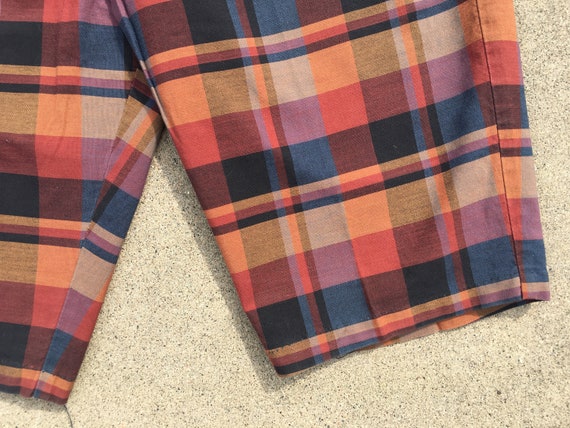 50s Side Zip Plaid Cotton Clam Diggers High Waist Fal… - Gem