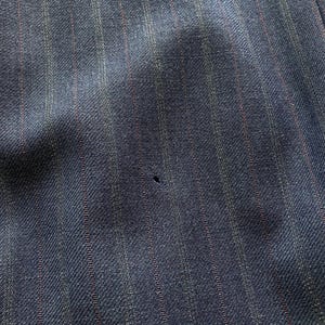 Size 40 30s 40s Striped Navy Blue Wool Suit Jacket Sport Coat Curlee ...