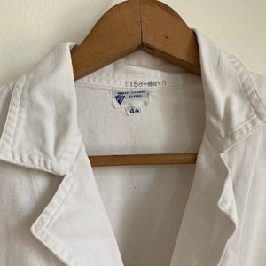 L 50s White Cotton Canvas Lab Coat With Chainstitch Name Paint ...