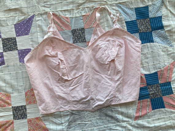XL 1950s Corset Bra Blush Pink 50s - Gem