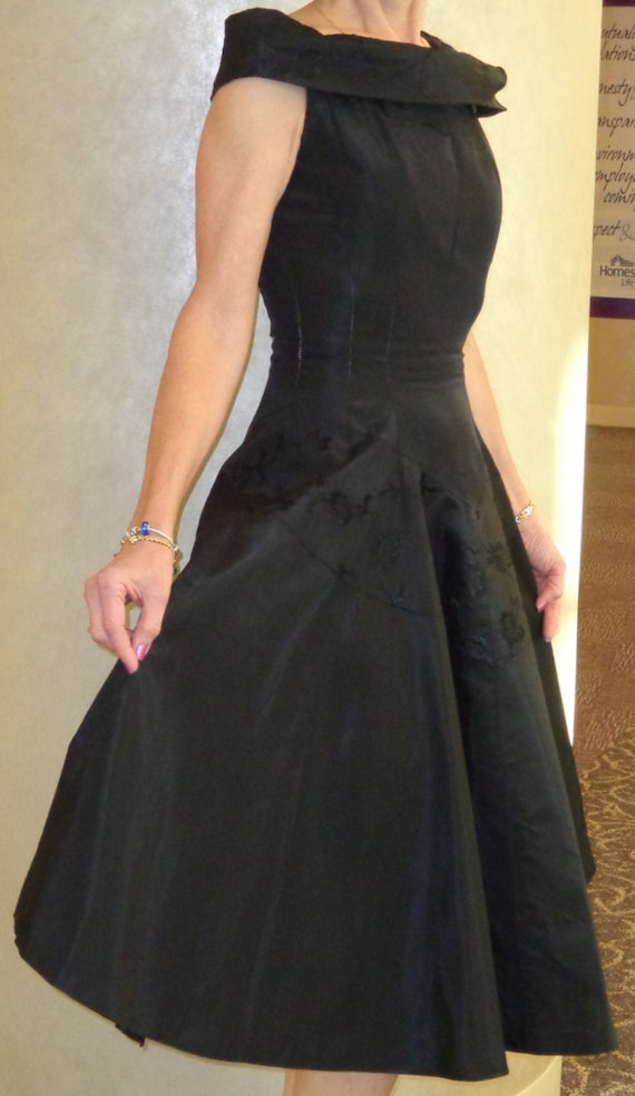 Vintage dress 1940 black - Gem