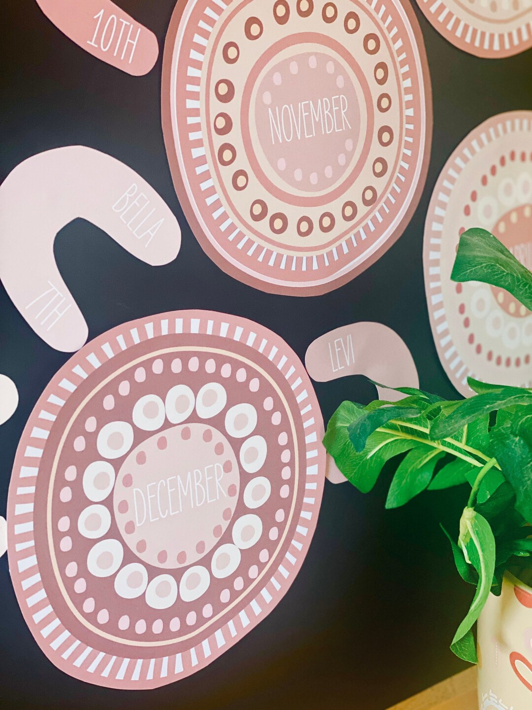 INDIGENOUS CLASSROOM Pinks and Neutrals Birthday Display Birthday Chart ...