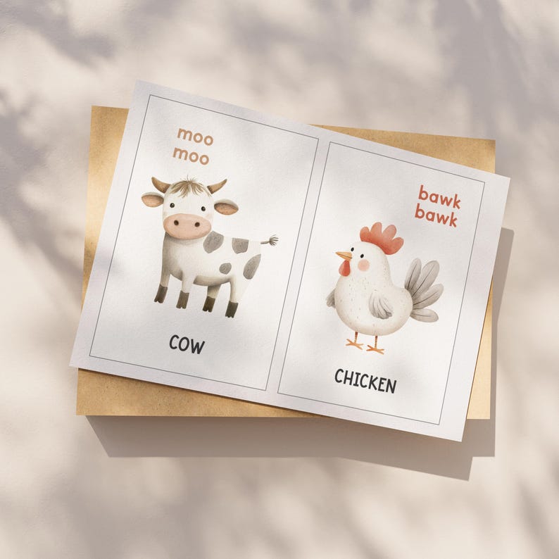 Animal Sounds Flashcards, Animal Flashcards, Montessori Learning for ...