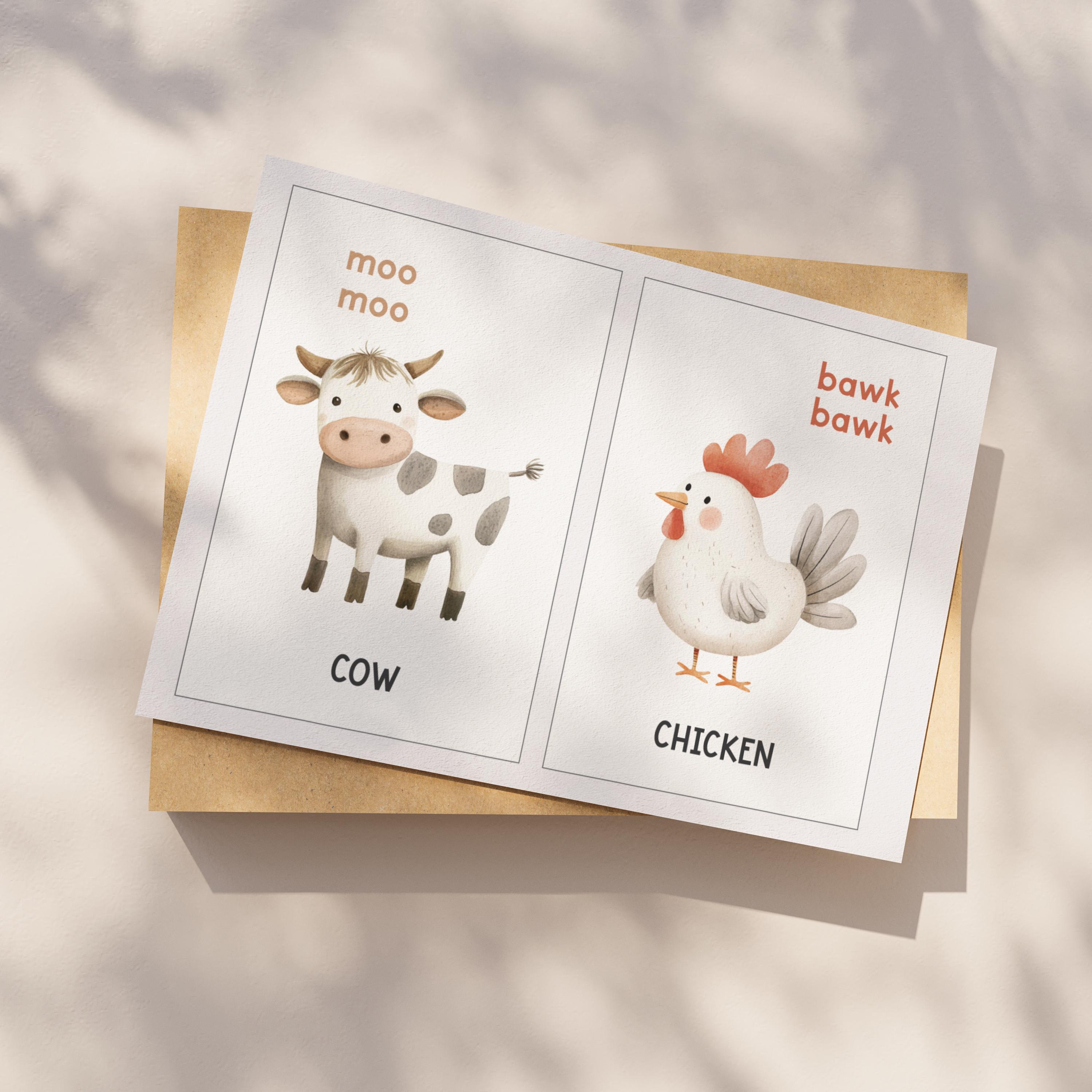 Animal Sounds Flashcards, Animal Flashcards, Montessori Learning for ...
