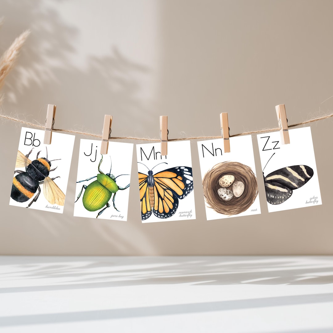 Alphabet Nature Flashcards, Alphabet, Nature, Flashcards, Digital DIY ...