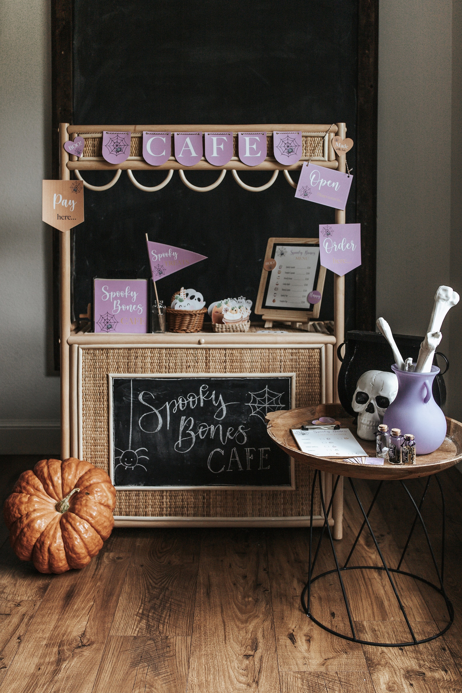 Halloween Dramatic Play Set Spooky Bones Cafe Printable Halloween ...