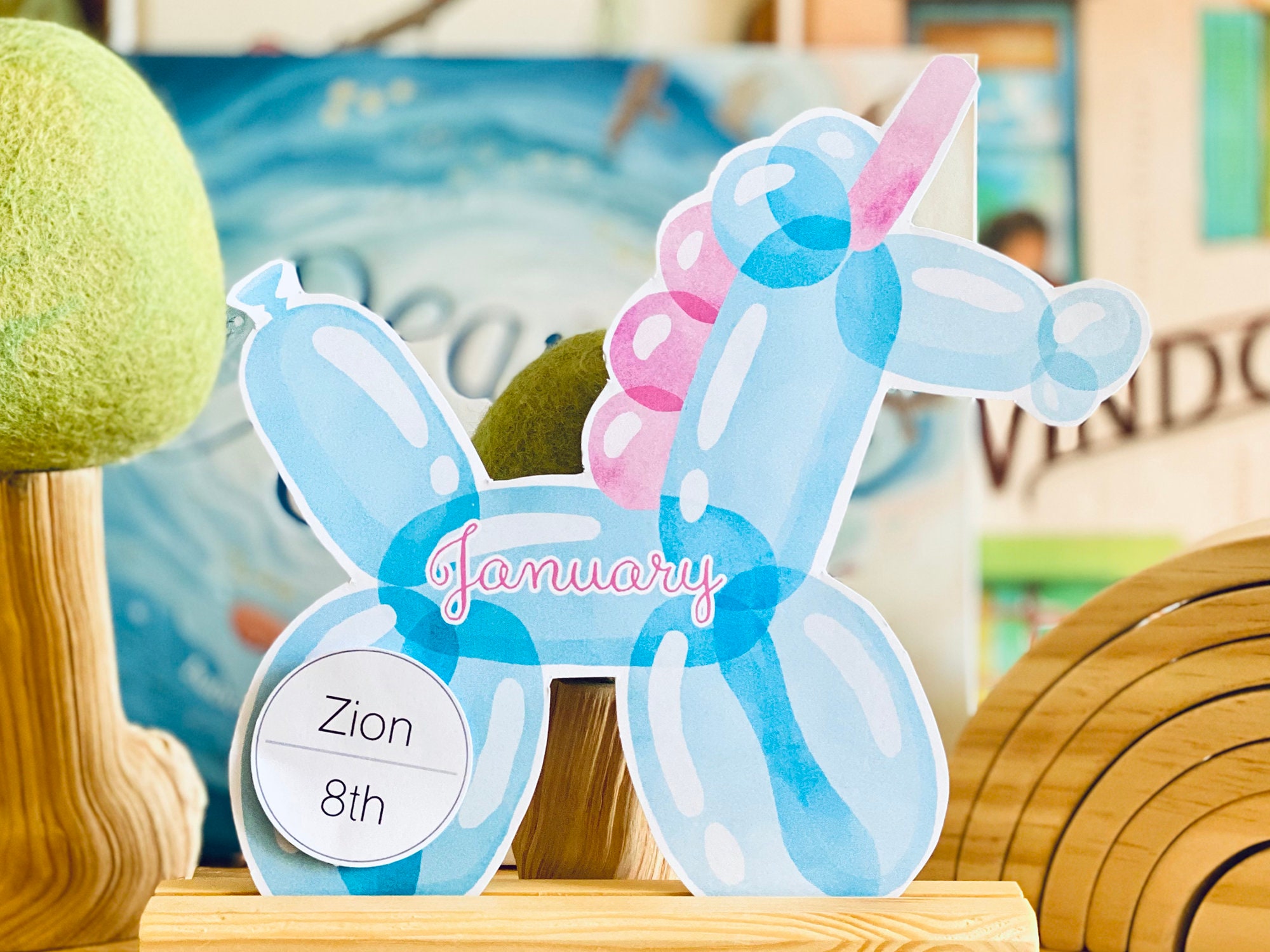 Balloon Animal Birthday Display, Birthday Chart, Balloon Printable ...