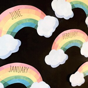 Rainbow Party Birthday Display | Birthday Chart | Rainbow | Preschool ...