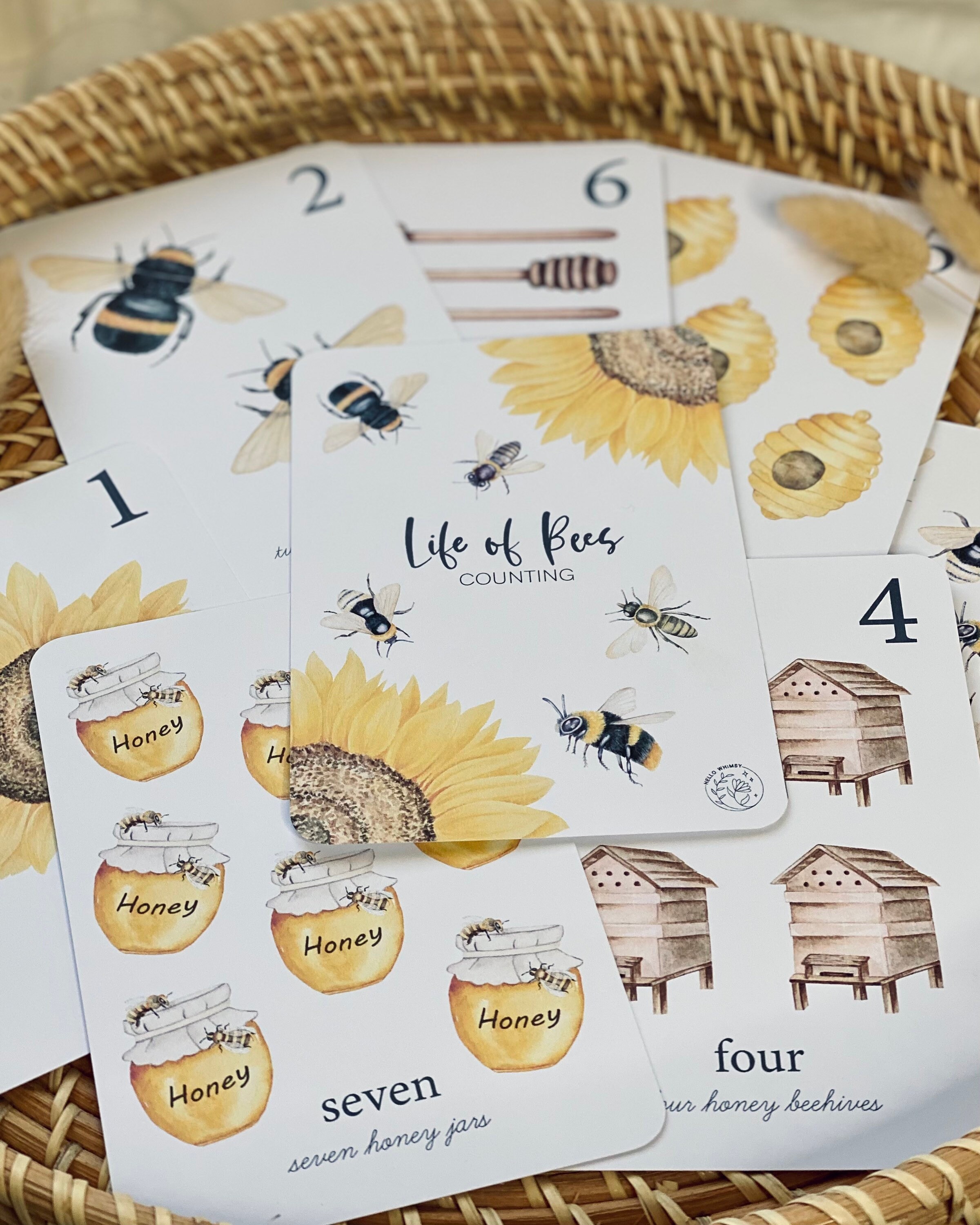 Bee Number Flashcards Bees Nature Flashcards Digital DIY - Etsy Australia